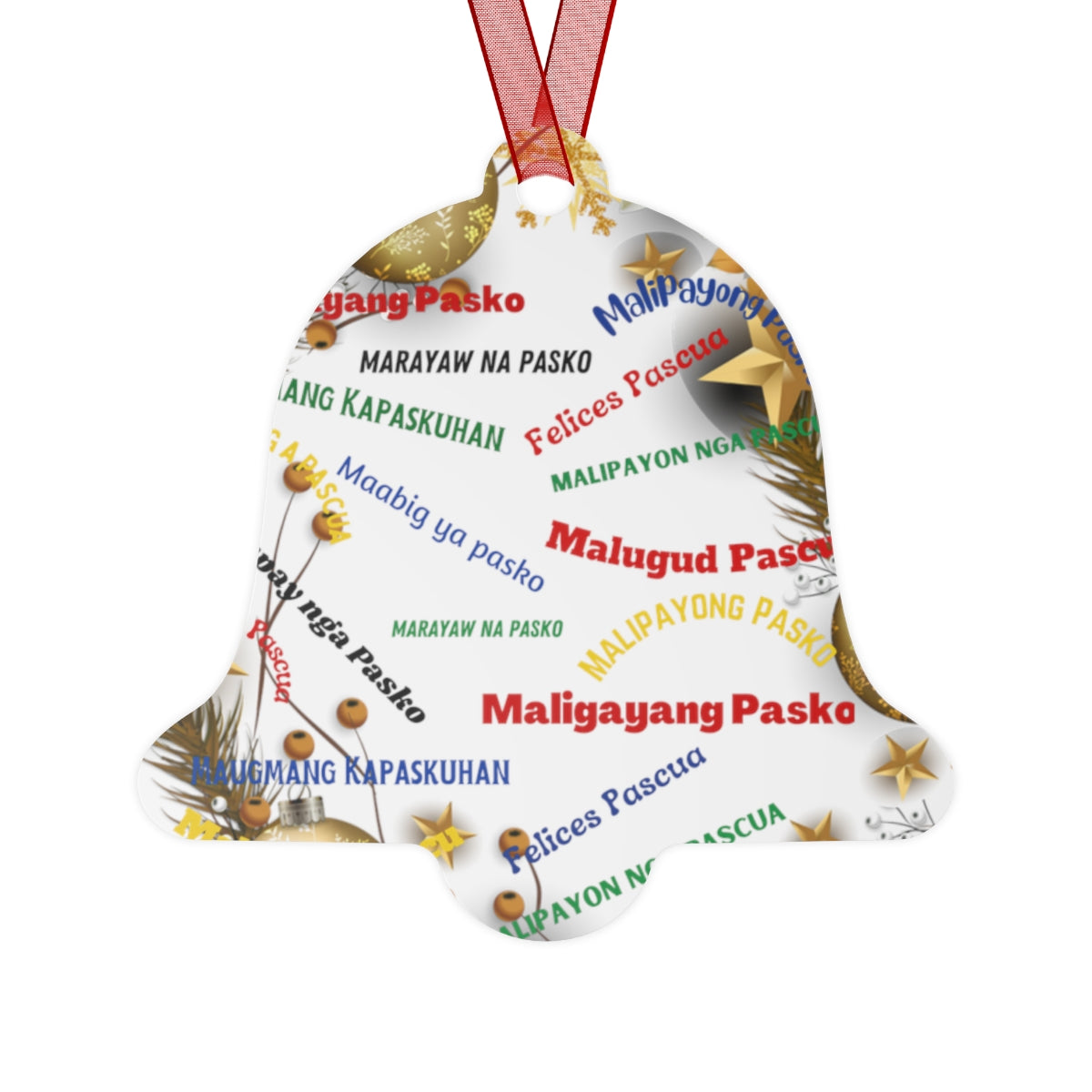 Personalized Filipino Christmas Tree Metal Ornaments, Filipino Christm ...