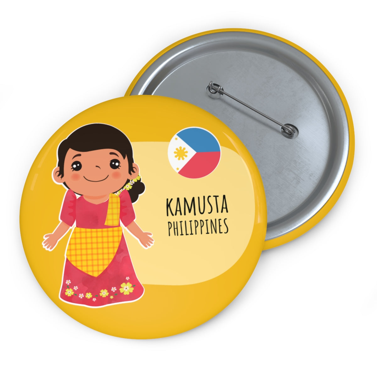 Pjilippins Filipino Kumusta Ka Custom Pin Buttons – Philspride